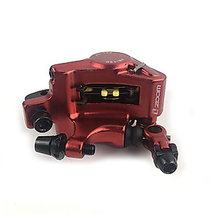 catazer MTB Road HB-100 MTB Road Line Pulling Hydraulic Disc Brake Calipers Front & Rear Mountain Bike Disc Brake E-Bike Disc Brake (1 Pcs Red Front)