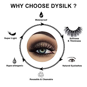 DYSILK Eyelashes Mink Lashes Fluffy- Cat Eye Lashes 3 Pairs 6D Mink Lashes Wispy Eyelashes Lashes That Look Like Extensions Lashes Set Reusable Lashes Pack Eye Lashes |001-0.7 inch