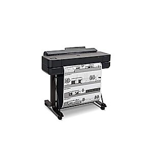 HP DesignJet T650,Color Large Format 24-inch Plotter Printer, Includes 2-Year Warranty Care Pack (5HB08H) ,Black