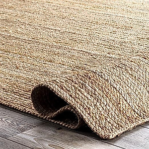 Art Avenue Hand Woven Farmhouse Jute Area Rug, Natural Jute Handmade Area Rug Bedding Jute Rug for Bedroom Living Room, (4' X 6')