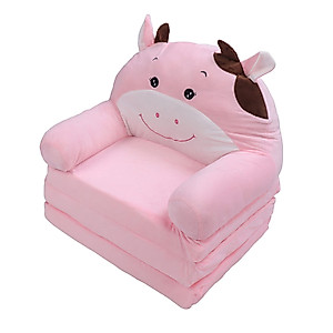 Aqur2020 Foldable Kids Sofa Lazy Toddler Seat Folding Cow Girl for Pink Sofa Bed Couch Cute Sofas (3 Layer)