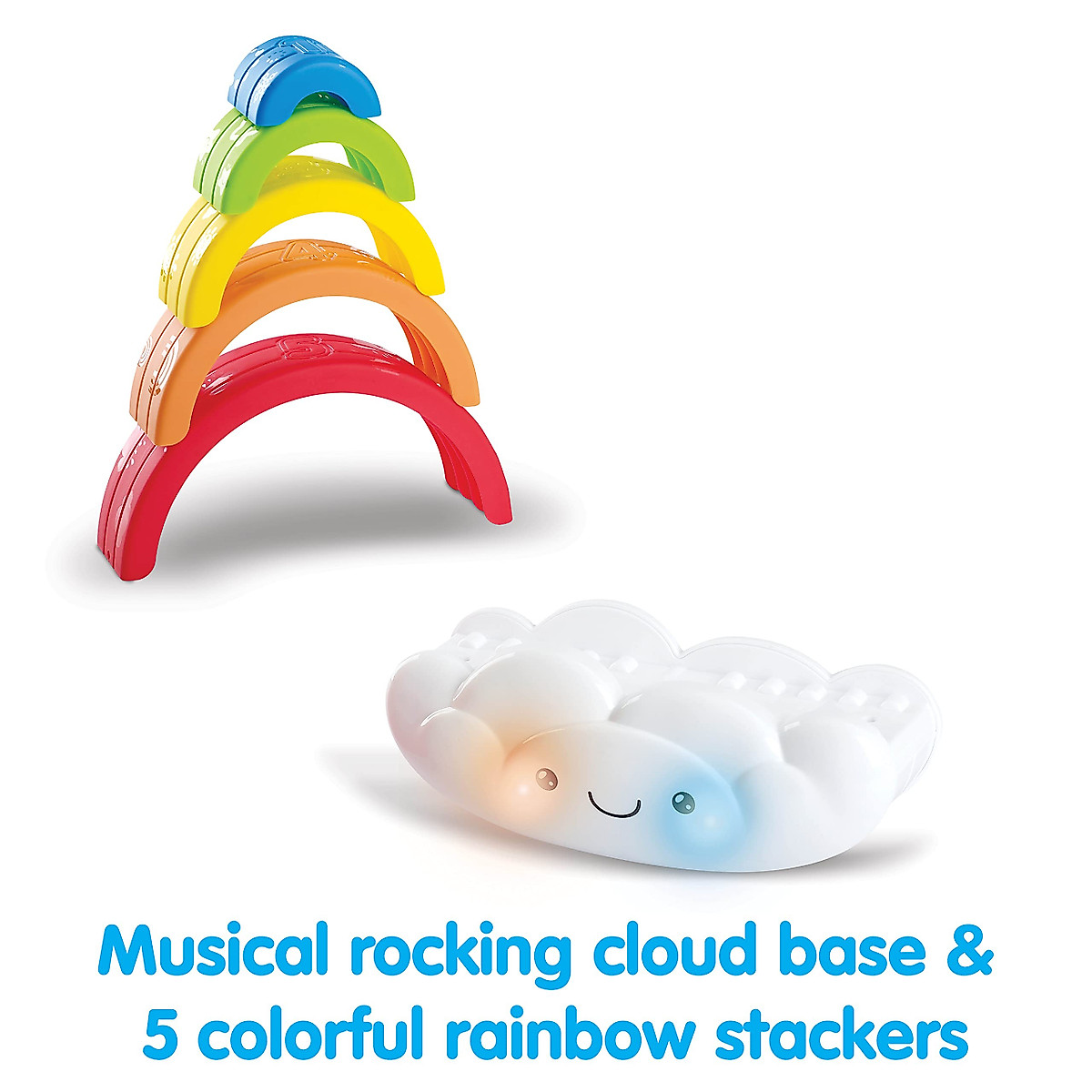 Kidoozie Musical Stack & Learn Rainbow - Stacking Activity Toy for Infants and Toddlers 6-24M - Motion Activated Lights and Sounds - Encourages Early Learning and Fine Motor Skills