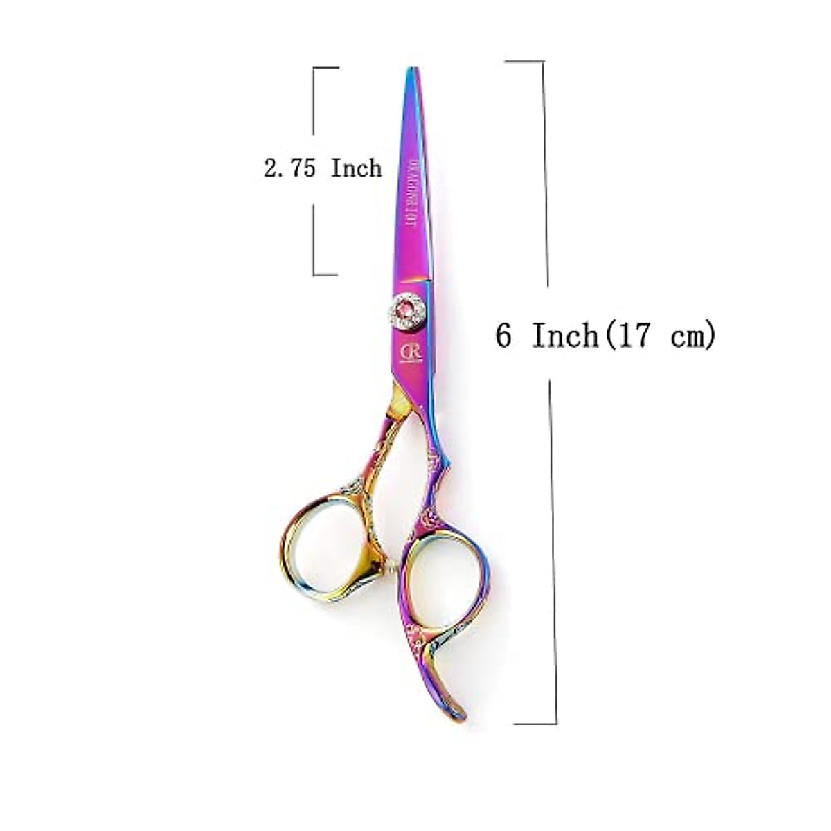 Professional Hair Cutting Shears,6 Inch Hairdressing Shears Barber Hair Scissors Edge Razor Sharp Blades Haircut Scissors for Men Women Kids Japan 440c Stainless Steel (Rainbow) (Pink)