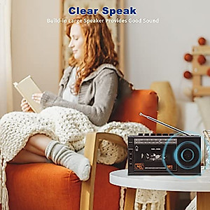 Portable Cassette Player and Recorder , Cassette Tape to MP3 Digital Converter with AM FM Radio, Support USB and Micro SD Card , Loud Speaker and Microphone Powered by AC and AA Battery