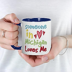 CafePress Someone In Michigan Loves Me Mug Ceramic Coffee Mug, Tea Cup 11 oz