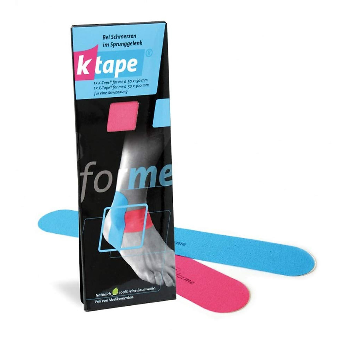 K-Tape for me Ankle, Precut Kinesiology Tape: cotton and long lasting Physiobond adhesive