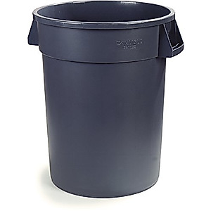 Carlisle FoodService Products 34102023 Bronco Polyethylene Round Trash Container, 20-Gallon Capacity, 20" Diameter x 23" Height, Gray (Case of 6)