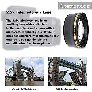 Canon EOS 2000D DSLR Camera with 18-55mm & 75-300mm Lens Bundle + Commander Optics Accessories Pro Package Including Filters, Telephoto & Wide Lenses + 64GB Memory, Software Package & More (Renewed)