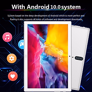 10.1 Inch HD Tablet Computer, 8-core IPS, High-definition Screen, WiFi, Bluetooth, Android Voice Call, Game Tablet, Support SIM Communication Function, Holiday Gift for Family (Silver)