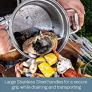 All-Clad Gourmet Accessories Stainless Steel Multi-Pot with Perforated, Steamer Insert, & Lid, 12 Quart, Silver