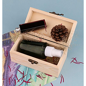 Unfinished Wood Box , Dedoot 2 PCS 5.5x2.75x2.87 Inch Small Wood Craft Box with Locking Clasp Rectangle Wood Gift Box Organizer for Jewelry Artist Tool and Brush Storage Box