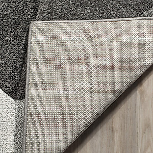 SAFAVIEH Porcello Collection Area Rug - 6'7" x 9', Light Grey & Charcoal, Modern Abstract Design, Non-Shedding & Easy Care, Ideal for High Traffic Areas in Living Room, Bedroom (PRL6939D)