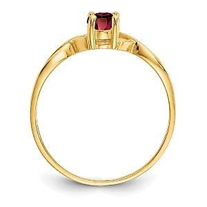 IceCarats 10K Yellow Gold Red Garnet Ring Gemstone Band January Birthstone Jewelry Size 7.00