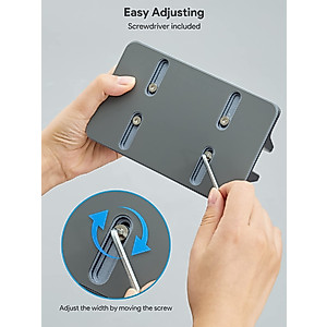 JARLINK (Upgraded Version Vertical Laptop Stand, Desktop Stand Adjustable Laptop Holder (up to 17.3 inches) Compatible with MacBook Pro/Air, Microsoft Surface, Lenovo (Gray)