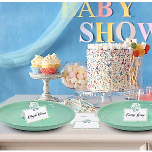 100 Succulent Place Cards Cactus Floral Green Leaves Succulents Name Card Wedding Table Setting Folded Tent Cards for Baby Shower Dinner 2" x 3.5"