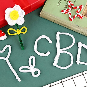 150 Pieces White Pipe Cleaners, Pipe Cleaners Chenille Stem, Craft Pipe Cleaners, Art Pipe Cleaners, Pipe Cleaners Bulk for Creative Home Arts and Crafts Project Decoration Supplies