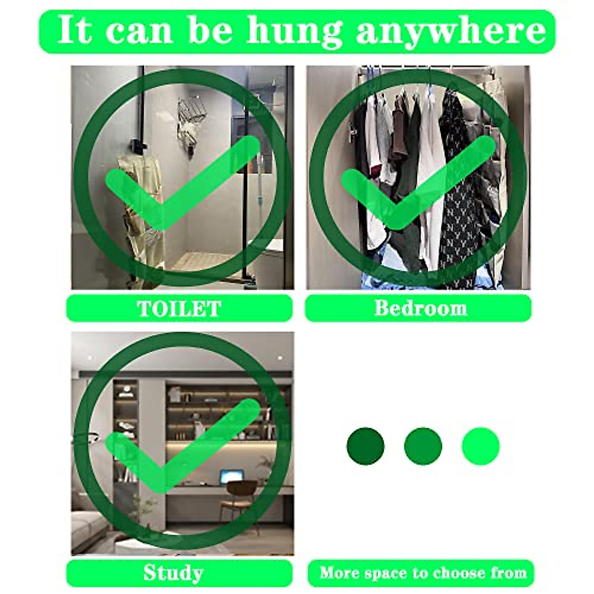 Hanging closet organizer, 36 individual mesh pockets and rotatable metal hangers, double-sided wall hanging storage, hanging storage organizer saves space, can put bras panties socks light small items