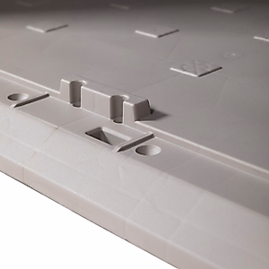 Toomax Stora Way All Weather Outdoor XL Horizontal Storage Shed Cabinet for Trash Can, Garden Tools, and Yard Equipment, Taupe Gray and Anthracite