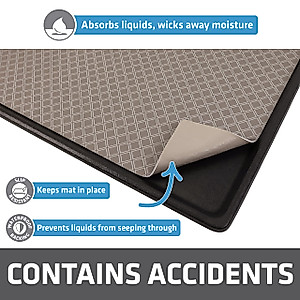 Drymate Dog Crate Mat Liner, Absorbs Urine, Waterproof, Non-Slip, Washable Puppy Pee Pad for Kennel Training - Use Under Pet Cage to Protect Floors, Thin Cut to Fit Design (USA Made) (Taupe)(29”x48”)