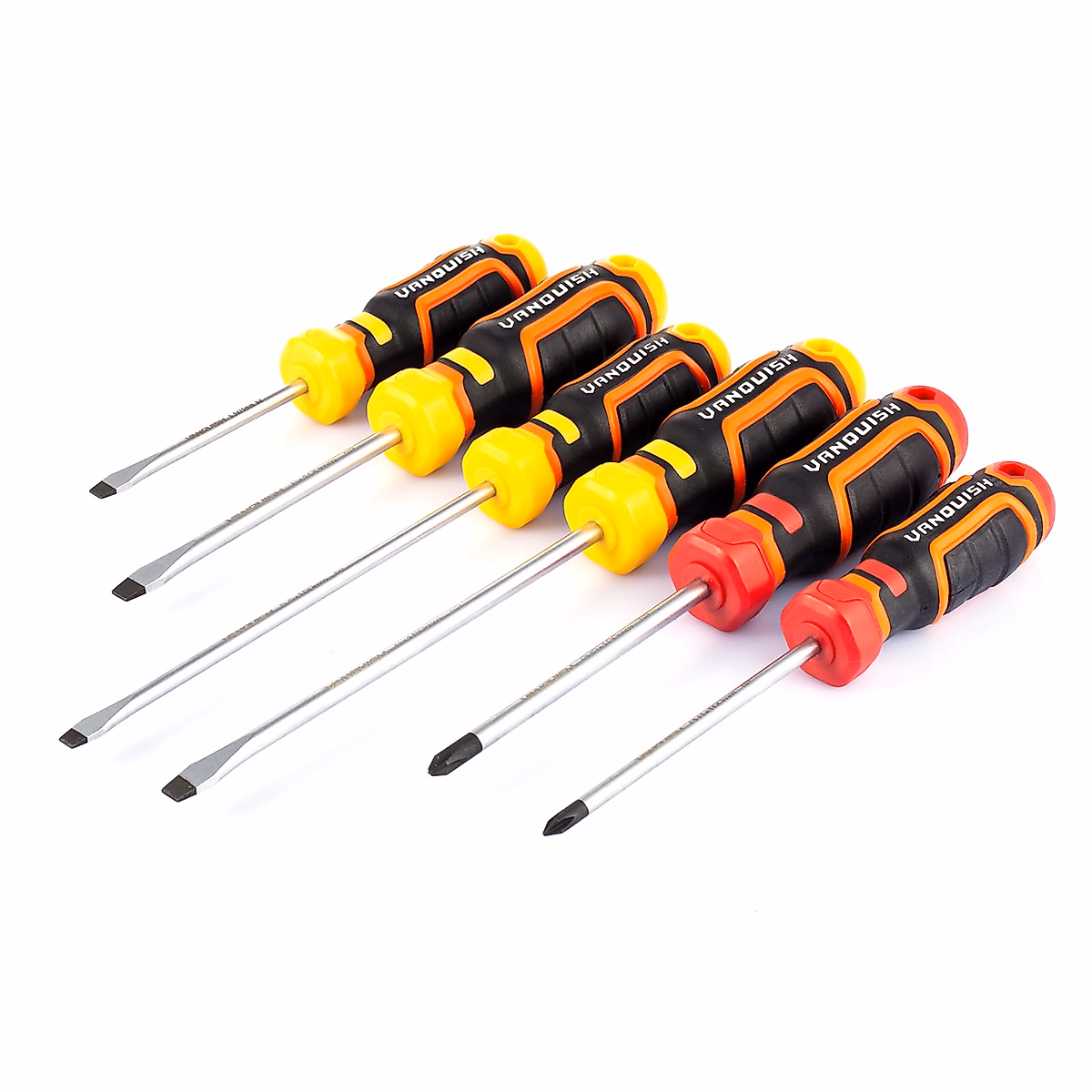 VANQUISH Pieces Magnetic Screwdriver Set, Slotted and Phillips Tips, Tool Set for Home (6-Pieces)