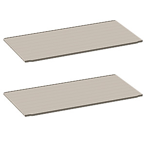 Devoko Shelf of Resin Outdoor Storage Cabinet, 26 Cu Ft Horizontal Outdoor Storage Shed Waterproof Patio Tools Storage Box (2 Shelves) (Beige)