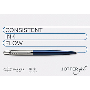 PARKER Gel Pen Jotter (Stainless Steel with Chrome Parts, Middle Writing tip 0.7 mm, Gift Box)