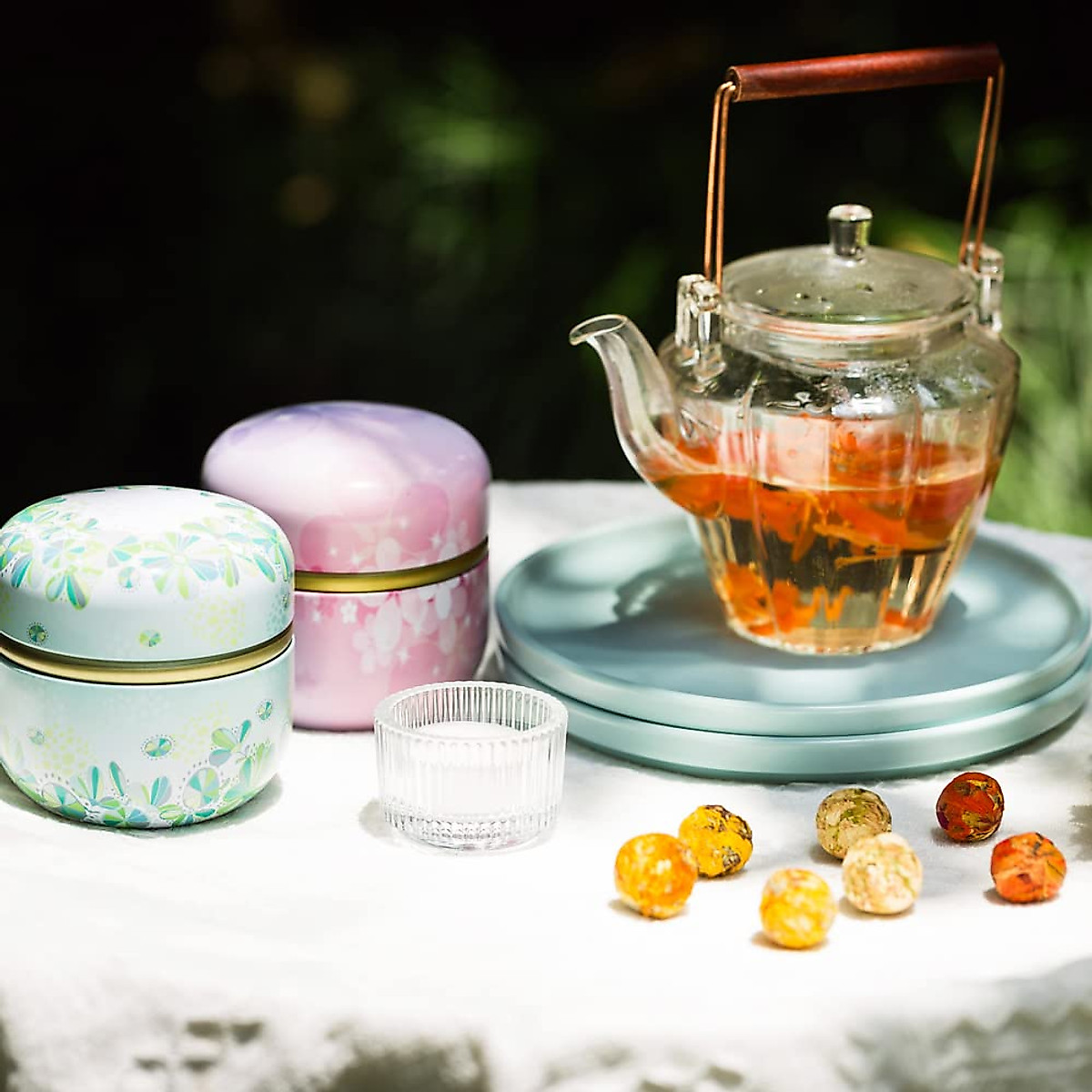 16 Pack Mini Flower Tea Ball Tin 8 Different Flavor 2 of Each| Flower Tea in Gift Box for Women Beauty