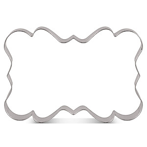 LILIAO Large Rectangle Fancy Plaque Cookie Cutter Frame Sandwich Fondant Biscuit Cutter - 5 x 3.6 inches - Stainless Steel - by Janka