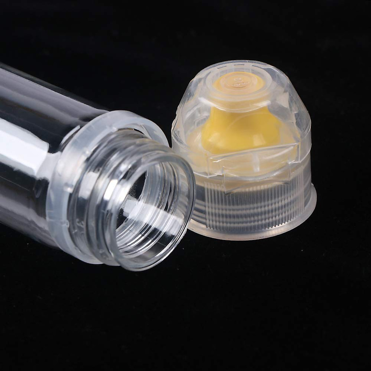 UTENEW 5 Pack Honey Plastic Bottles Mini Squeeze Containers Jars for Sauces Ketchup Condiment Oil Dispenser