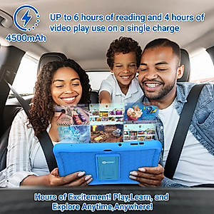 Kids Tablet, Contixo K102 10 Inch Kids Learning Tablet Bundle with $300 Disney E-Books, Kids Wireless Headphone and 10-inch Tablet Bag, with Kickstand and Stylus, Blue-Set