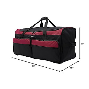 Travelers Club 36" Asgard 3-Wheel Rolling Duffel Bag, Red