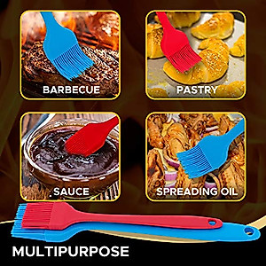 Ignite Lifestyle Silicone Pastry Brush - 2pcs Basting Brush for Cooking, Baking & BBQ - Easy to Clean Grill Brush - Heat Resistant Silicone Brush - Basting Brushes Kitchen - BBQ Brush - Large & Small