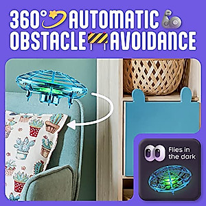 Atlasonix UFO Mini Hand Drone for Kids - Drone Home Game, Hand Controlled Drone, Motion Sensor Flying Toy For Indoor Play - Kids Drone For Boys & Girls - Blue