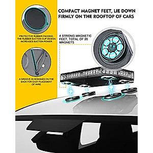 LUMENIX LED Rooftop Strobe Beacon Lights Magnetic Mount Emergency Traffic Security Warning Caution Flashing Plow Light Bar, for Construction Vehicles Tow Trucks Snowplow Postal Cars White/Green