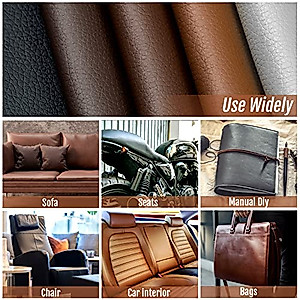 woefste Leather Repair Patch, 17X79 inch Repair Patch Self Adhesive Waterproof, Reupholster Leather Tape for Furniture Couch Chairs Car Seat (Dark Brown)