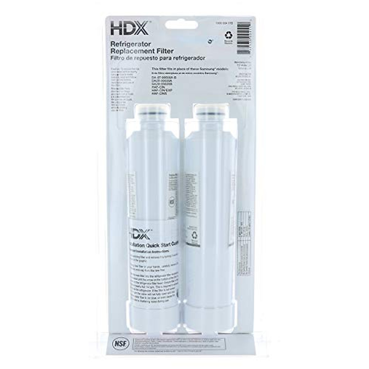 HDX FMS-2 Replacement Water Filter / Purifier for Samsung Refrigerators (2 Pack)