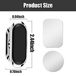 OSIFIT Magnetic Car Phone Mount,Universal Mobile Phone Holder,360 Degree Rotation Adjustable,Strong Magnet,Compatible with iPhone, Samsung,LG and All Smartphones,Silver