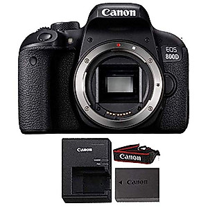 Canon Intl. EOS 800D(Rebel T7i)DSLR Camera with 18-55mm is STM and 75-300mm III Lens Bundle + 64GB Memory,Case,Tripod and More