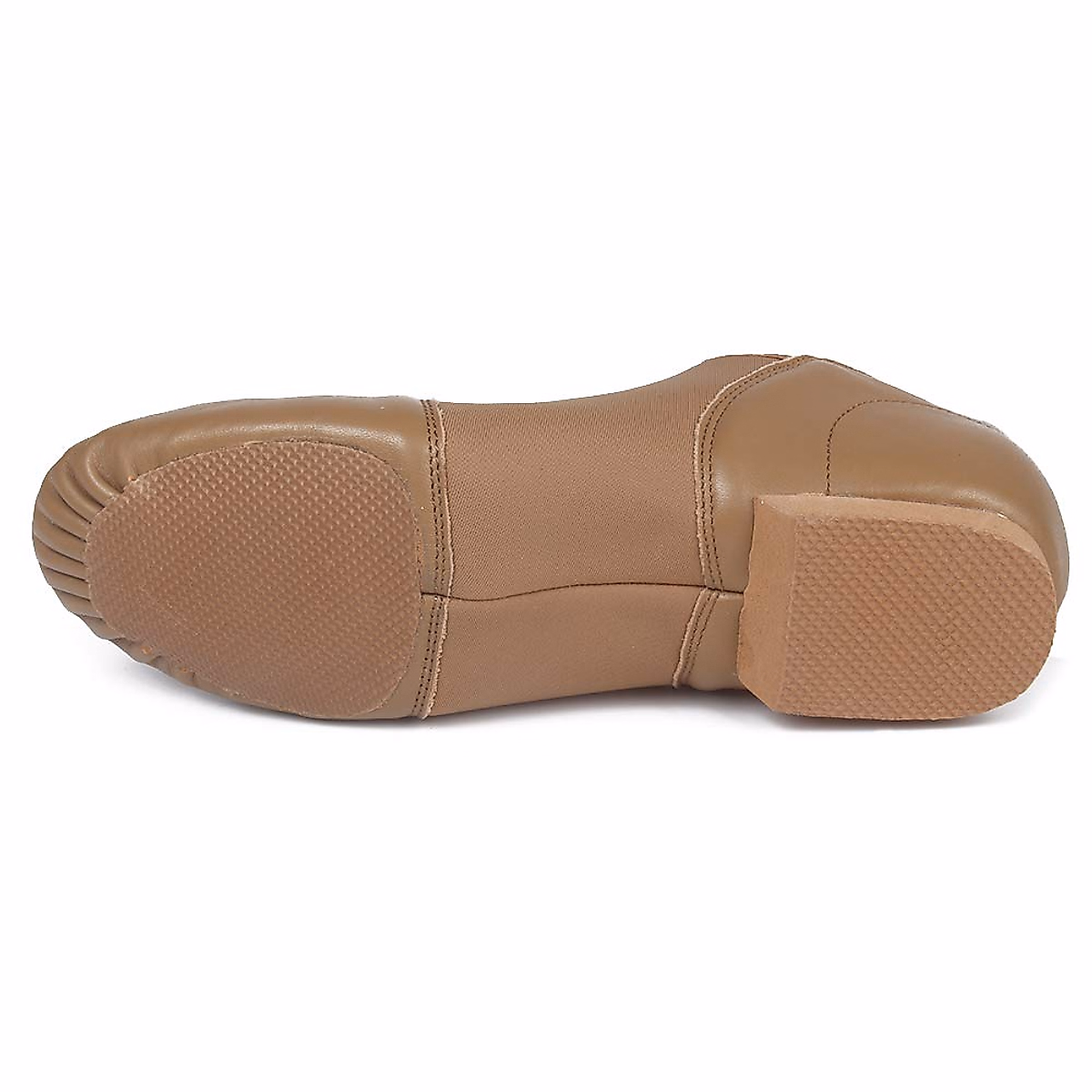 HROYL Leather Jazz Dance Shoes Slip on Practice Jazz Modern Shoes for Unisex Model-Z-359 Beige 6.5 B(M) US