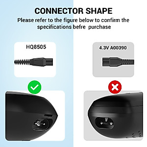 Replacement for Philips Norelco Charger Cord Fit HQ8505 7000 5000 3000 Series 3500 mg5750 mg7750 S1560 Electric Shaver Razor, Aquatec, Arcitec, Multigroom Beard Trimmer & More 15V Power Cord Adapter