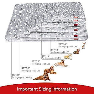 Dog Crate Mat (36" X 23"), Soft Dog Bed Mat with Cute Stars, Personalized Dog Crate Pad, Anti-Slip Bottom, Machine Washable Kennel Pad