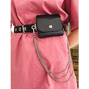 Ofeiyaa 6 Pieces Pants Chains Multi-Layer Butterfly Lock Round Star Snak Heart Jeans Chains Accessory Hip Hop Pocket Punk Goth Wallet Chain Charm Rock Belt Loop Trousers Chain for Women Men Silver