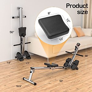 Rowing Machine for Home Use, Row Machine Rower with Adjustable Resistance, Hyper-Quiet Rower Machine Supports 300LBS, 2024 Upgraded Version