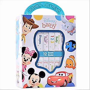 Disney Baby Mickey Mouse, Minnie, Toy Story and More! - My First Library 12 Board Book Set - First Words, Shapes, Numbers, and More! Baby Books - PI Kids