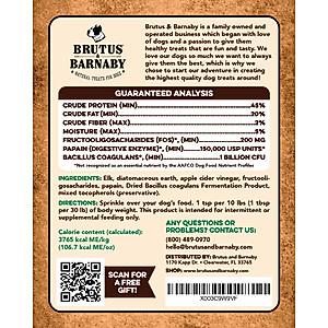 Freeze Dried Dog Food Toppers For Picky Eaters - Raw Elk - Digestive Strength Dog Food Flavoring Supports Gut Health With Healthy Probiotics - Enhance Your Dogs Meal With This Flavor Packed Mix