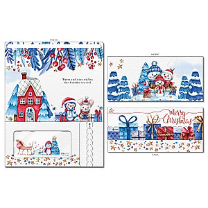ZipGifts Holiday Card | Zip-Open Money Holder w/Clear Plastic Window for Cash, Check, & Gift Card (Holiday | Warm & Cozy)