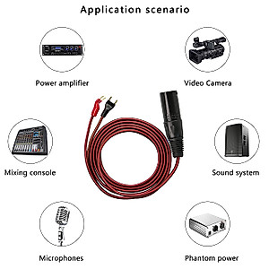 XMSJSIY XLR to Y Spade Plug Speaker Cable, XLR 3 Pin Male to Dual U Plugs Audio Cable OFC HiFi Speaker Wire for DJ/PA Amplifier Subwoofer Mixer-2M/6.56 Feet (XLR Female)