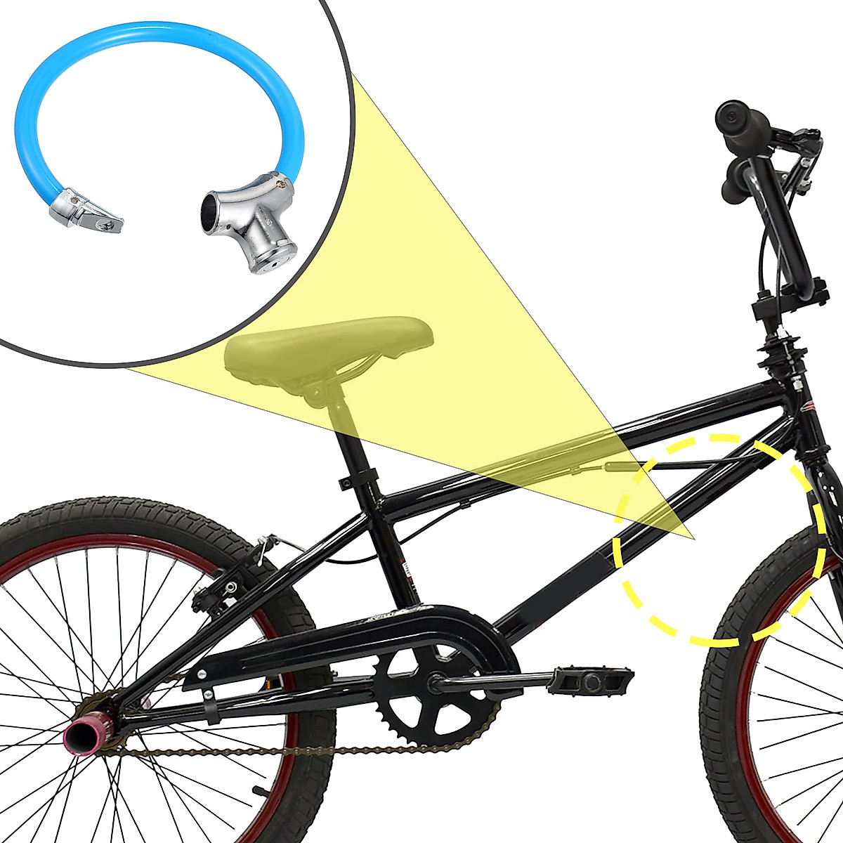 X AUTOHAUX 39cmx12mm Bike Locks Cable Portable Security Bicycle Anti Theft Ring Lock with Key Blue