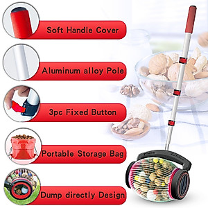 Zozen Nut Gatherer, Walnut Picker Upper Roller, Pinecone Picker Upper - Side Opening Dump | Apply to Walnut, Pecan, Hickory, Chestnuts, Buckeyes, Golf, Crab Apple Objects Size 1'' to 2.5''; 1.5 Gallon