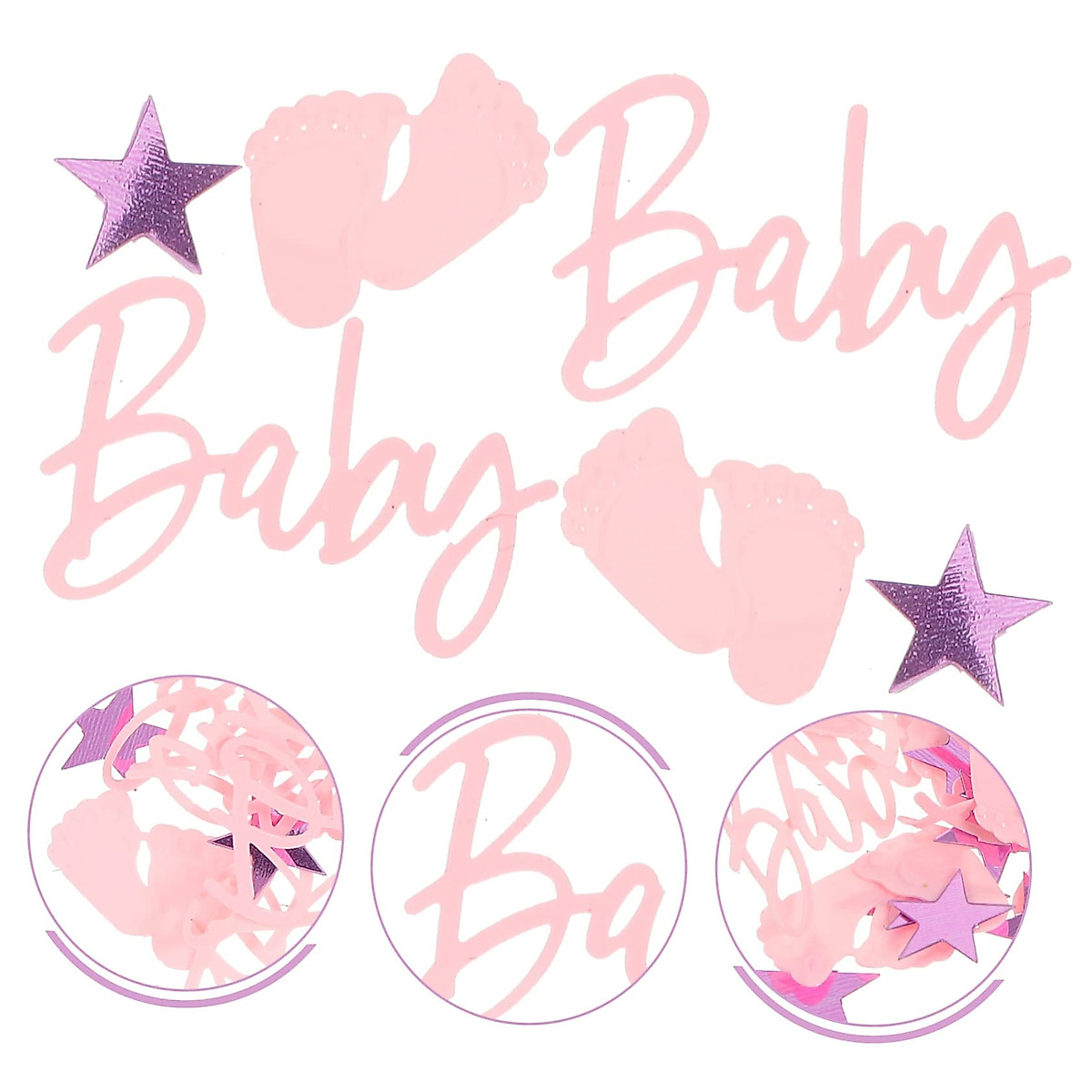 ifundom 5pcs 1 Baby Shower Baptism Table Confetti Gender Reveal Table Scatter Baby Reveal Confetti Star Confetti Gender Reveal Confetti Baby Footprint Confetti Plastic Supplies Cross